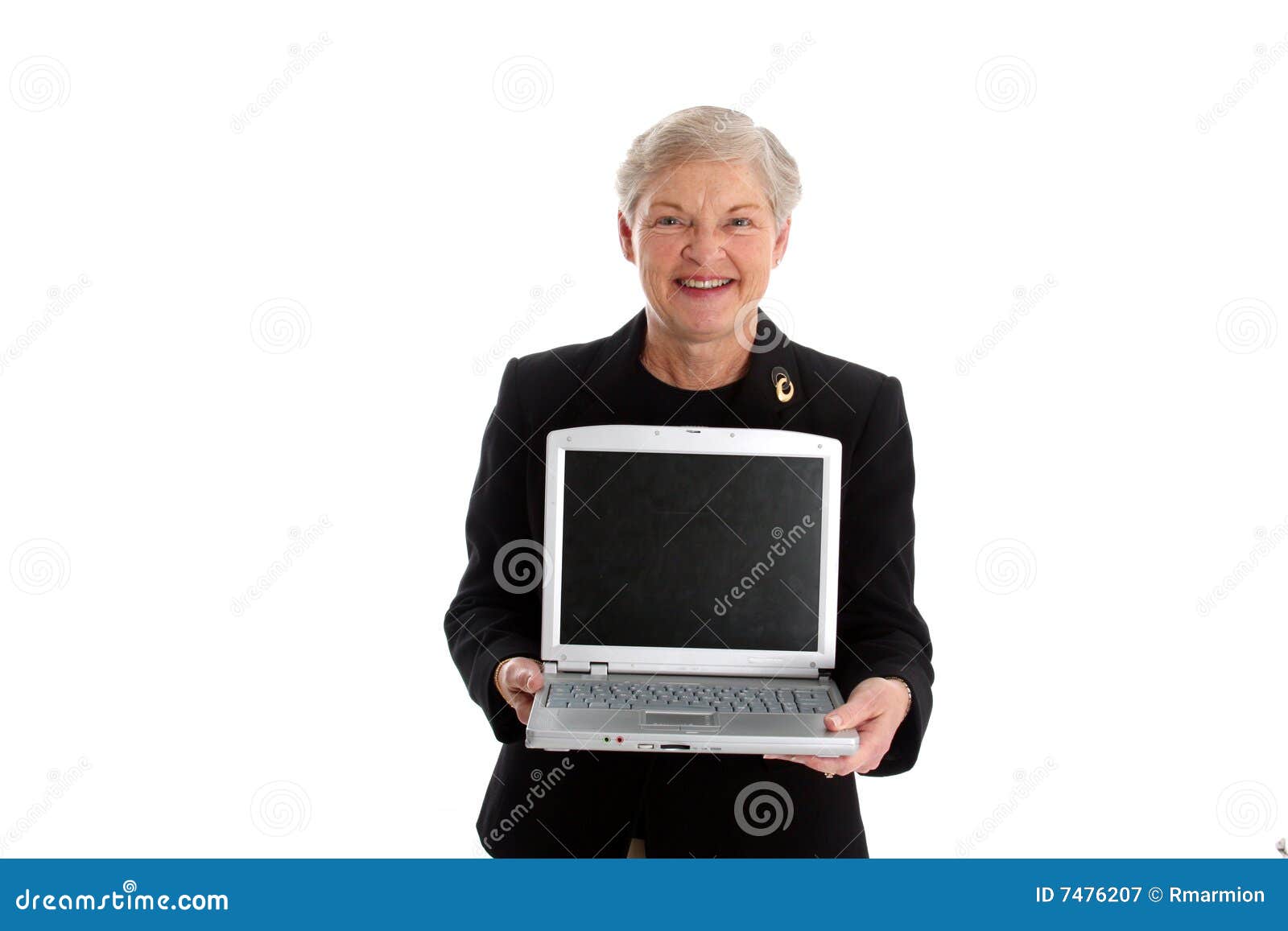 Senior Woman with Computer stock image. Image of happy - 7476207