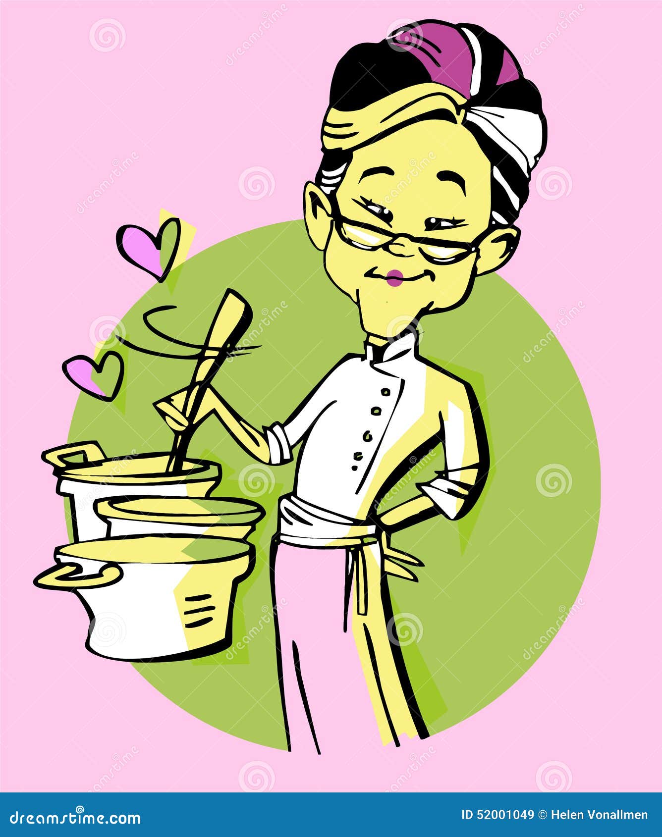 Senior Woman Chef stock illustration. Illustration of comic - 52001049