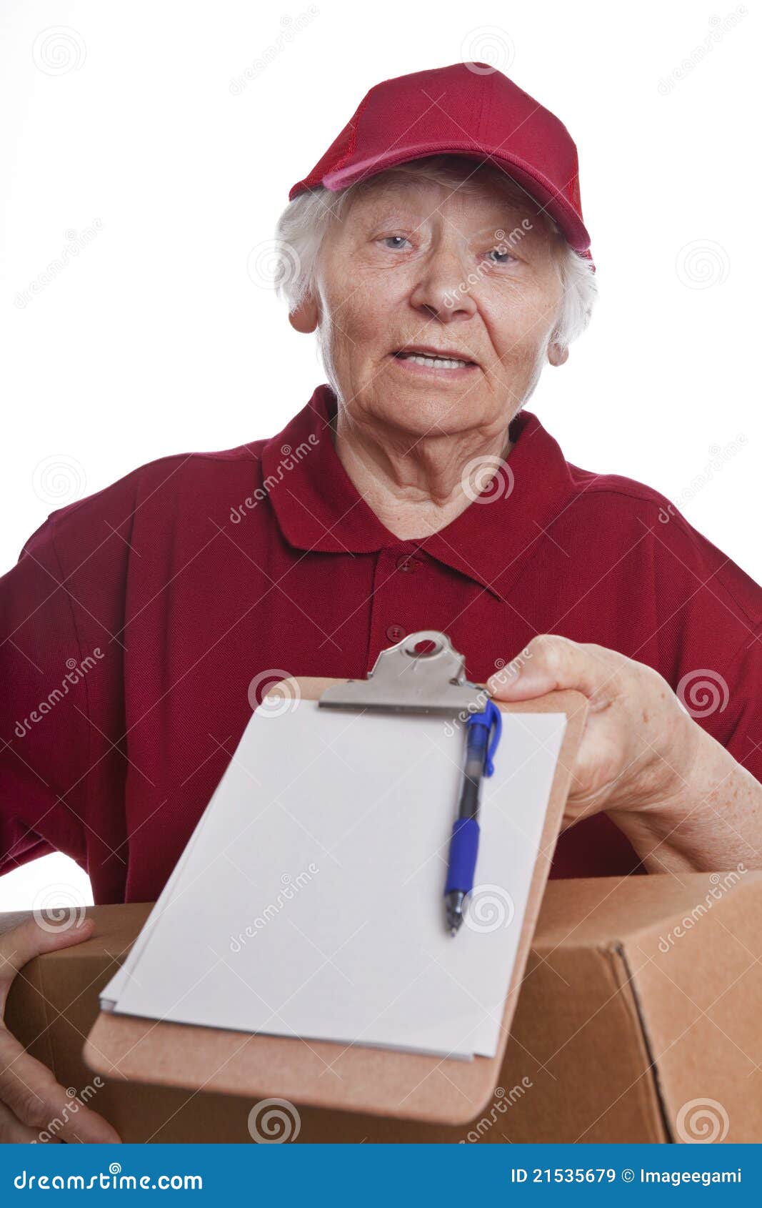 Senior Woman Delivering a Parcel Stock Image - Image of reminder ...