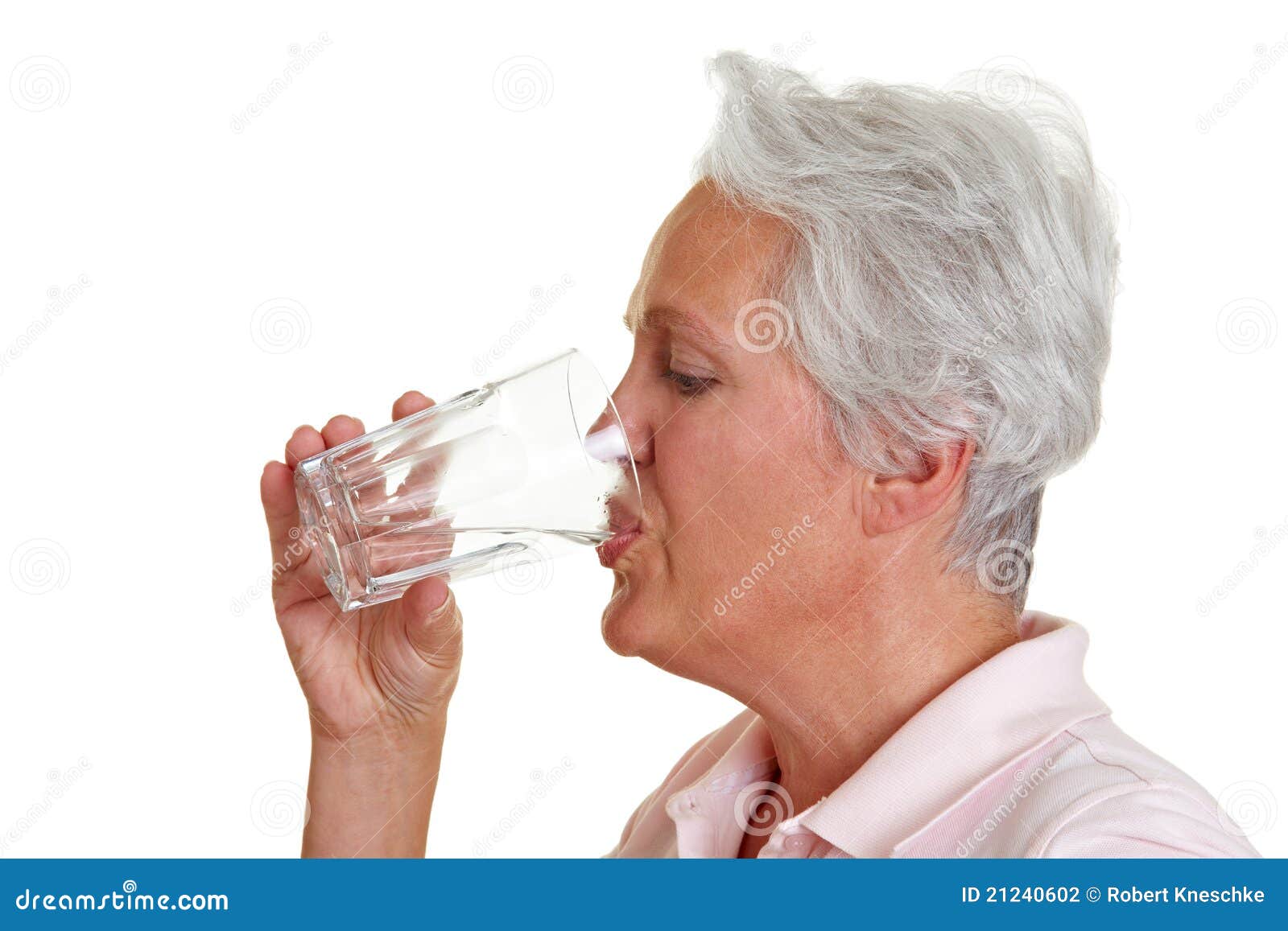 Senior Woman Drinking Water Stock Photo - Image of nutrition, elderly ...