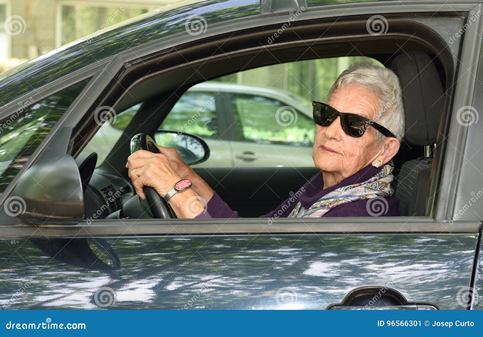 Senior woman driving stock image. Image of elderly, grandma - 96566301