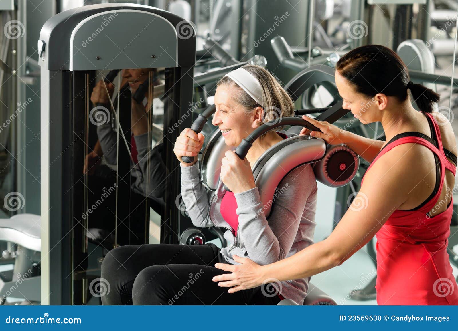Senior Woman Exercise with Personal Trainer Stock Photo - Image of ...