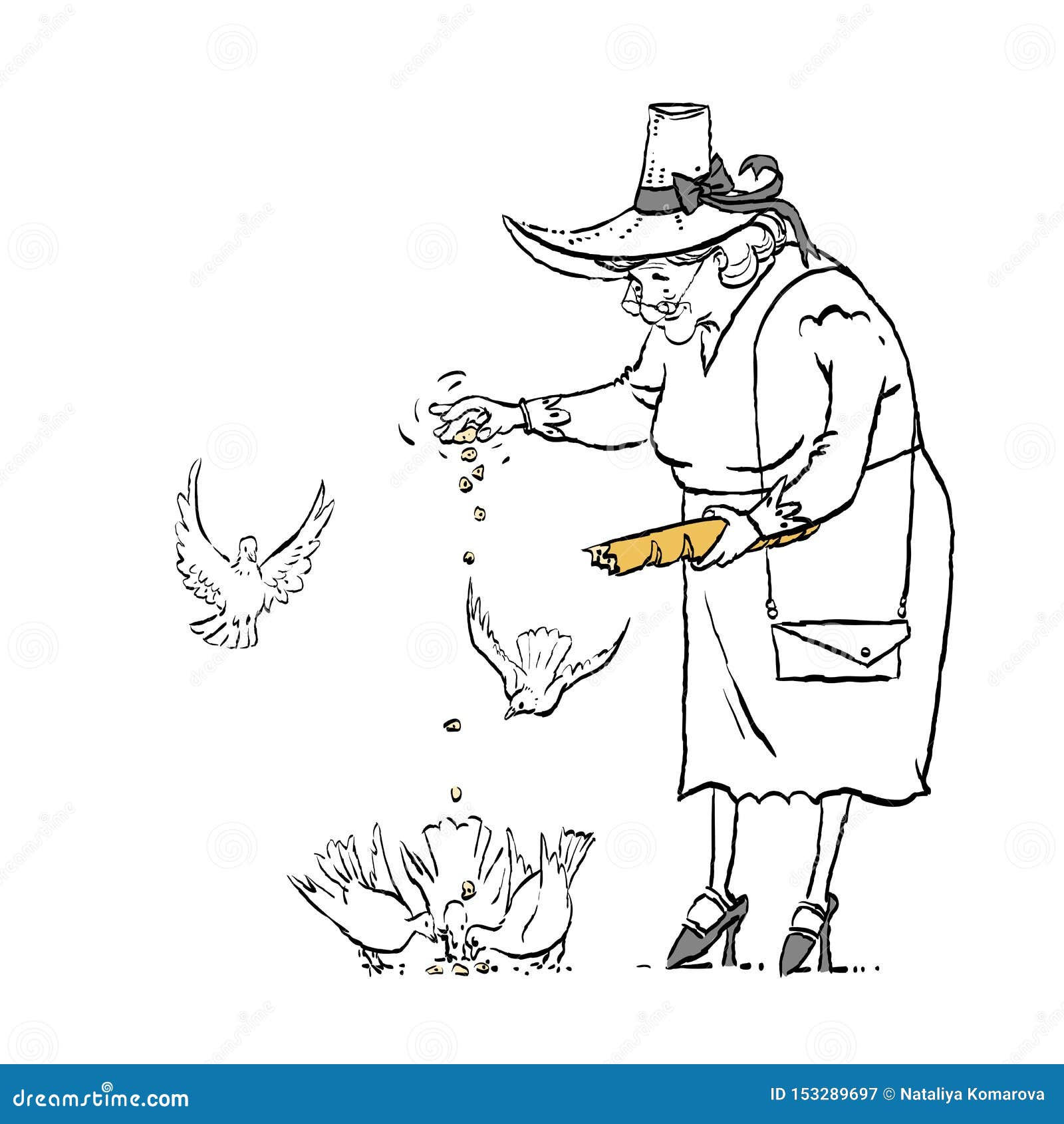 Senior Woman Feeding Birds, Old Lady daily Activity. Grandmother Feeds ... Senior Woman Feeding Birds, Old Lady daily Activity. Grandmother Feeds ...