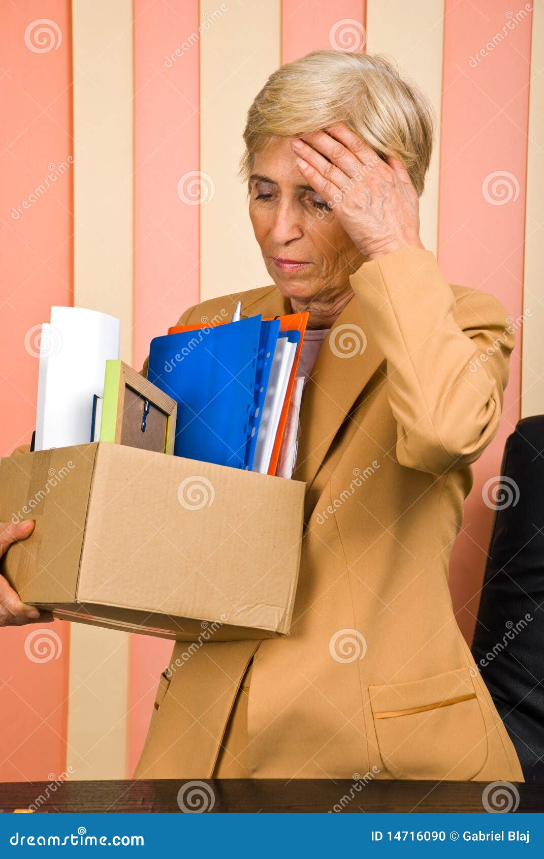 Senior Woman Fired or is Retiring Stock Photo - Image of carrying ...