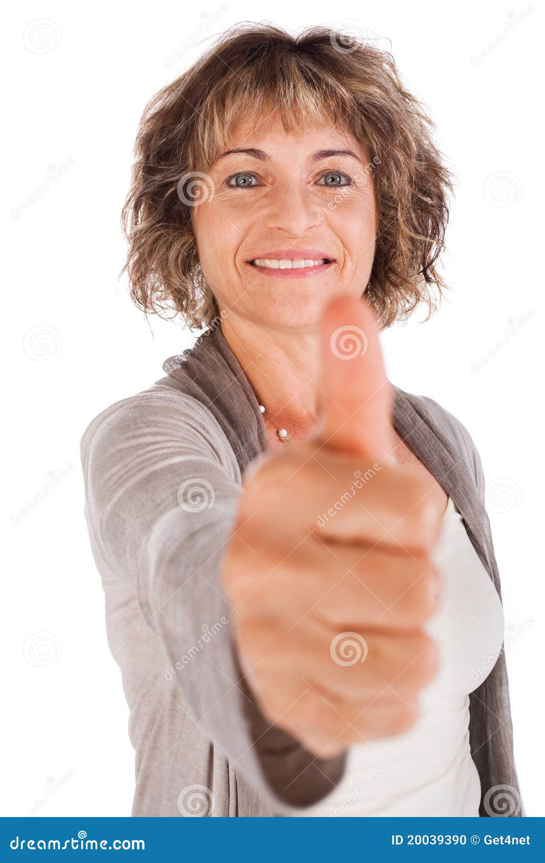 Senior Woman Gesturing Thumbs-up Stock Photo - Image of caucasian, look ...