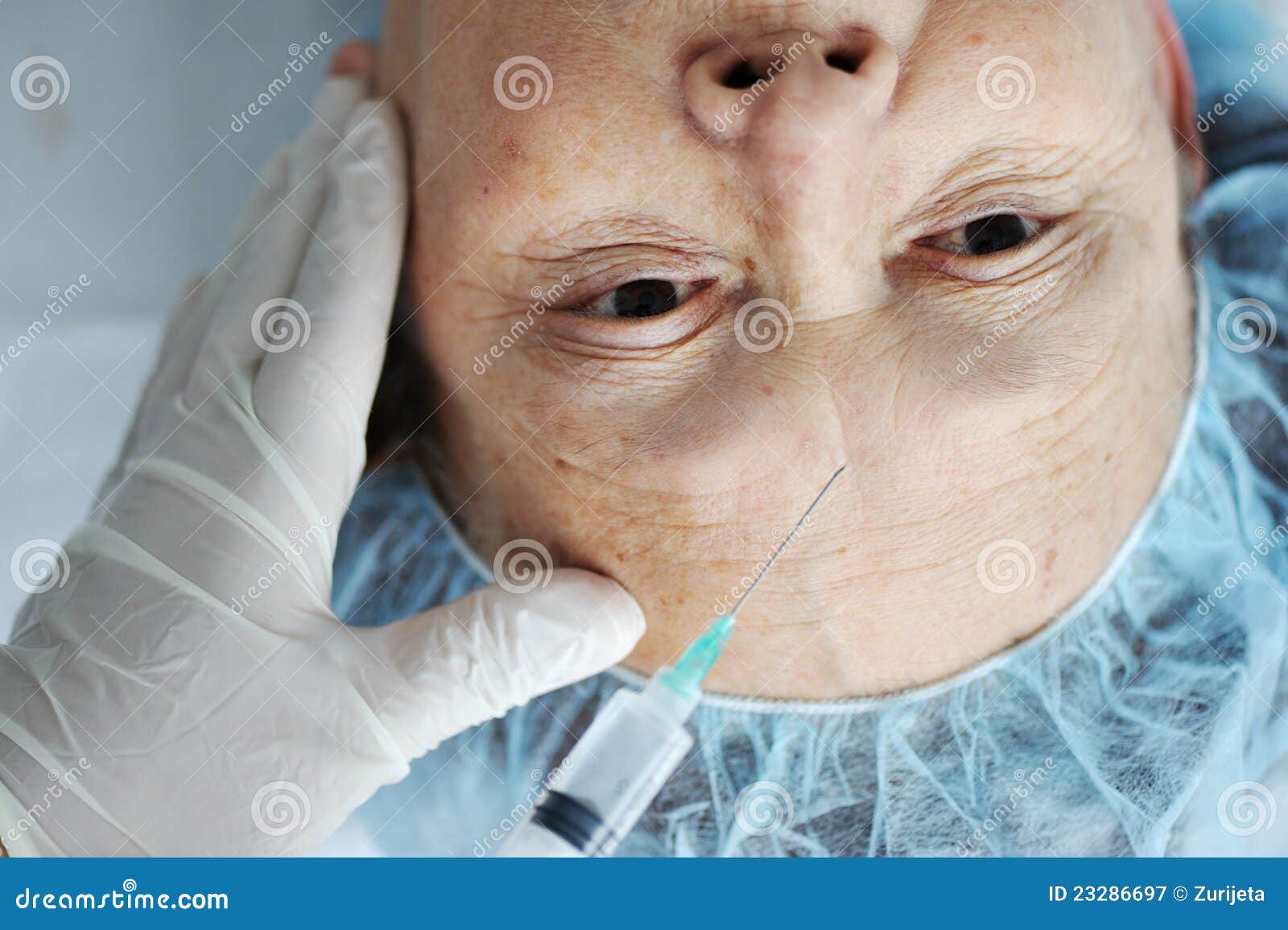 Senior Woman Getting Botox Injection Stock Image - Image of aesthetic ...