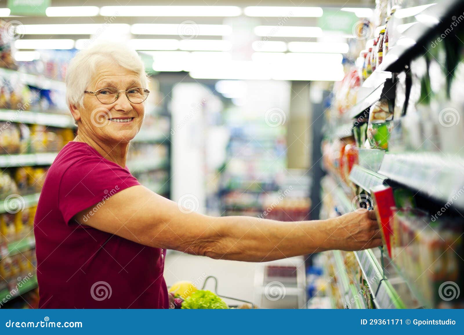 Senior Woman in Groceries Store Stock Image - Image of hand, expressing ...