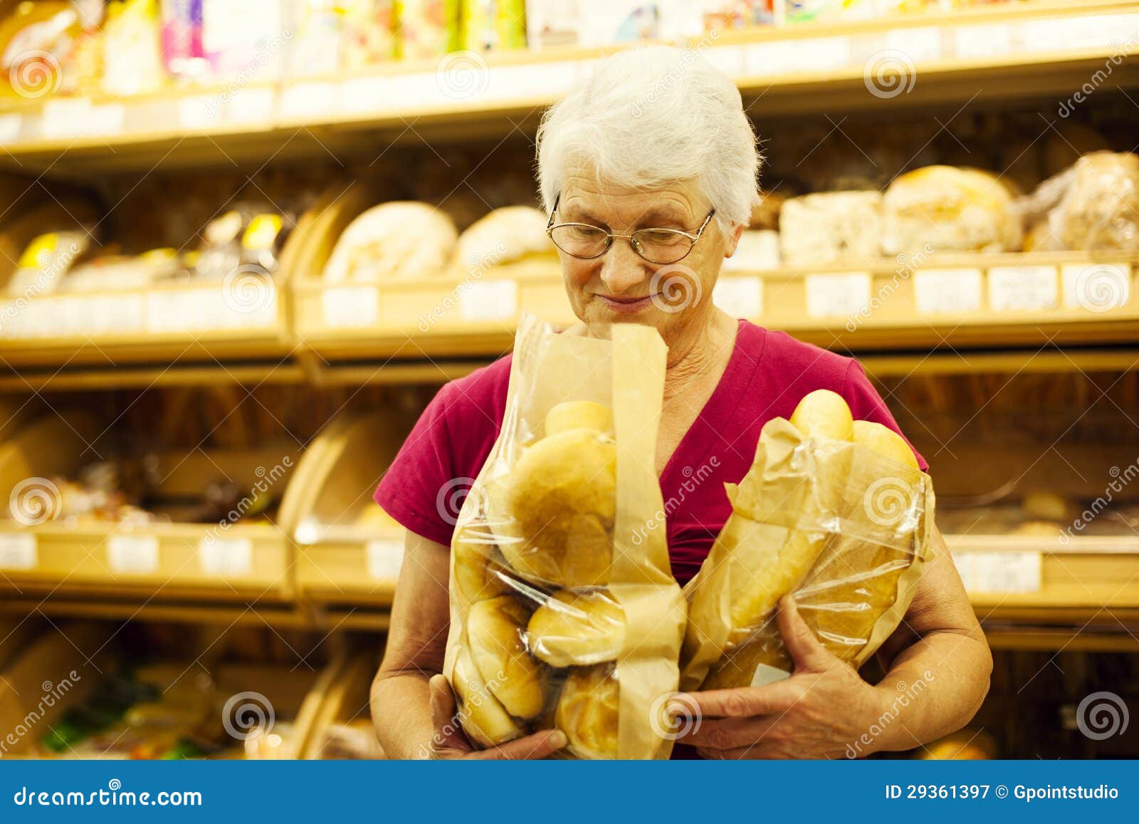 Senior Woman in Groceries Store Stock Image - Image of healthy, buying ...