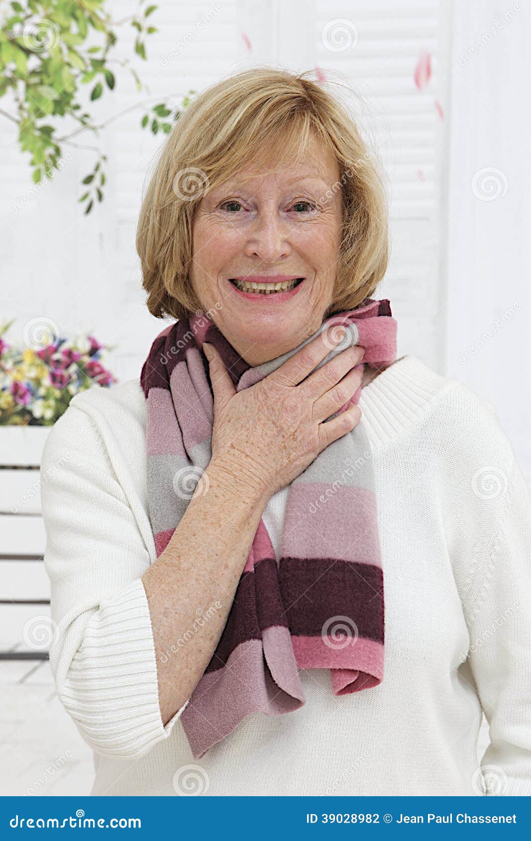 Senior woman having a cold stock photo. Image of female - 39028982