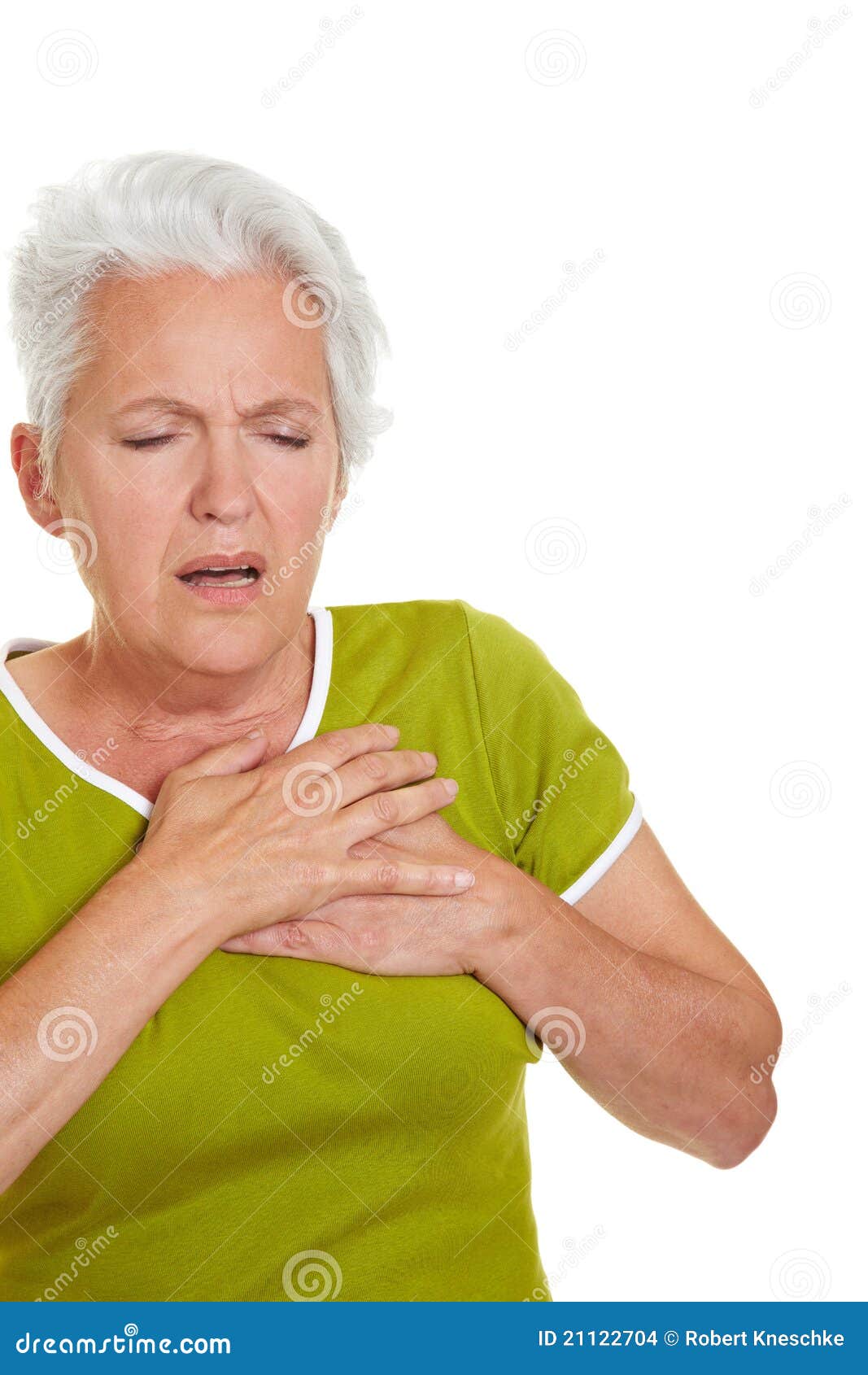Senior Woman Having Heart Attack Stock Photo - Image of cardio ...