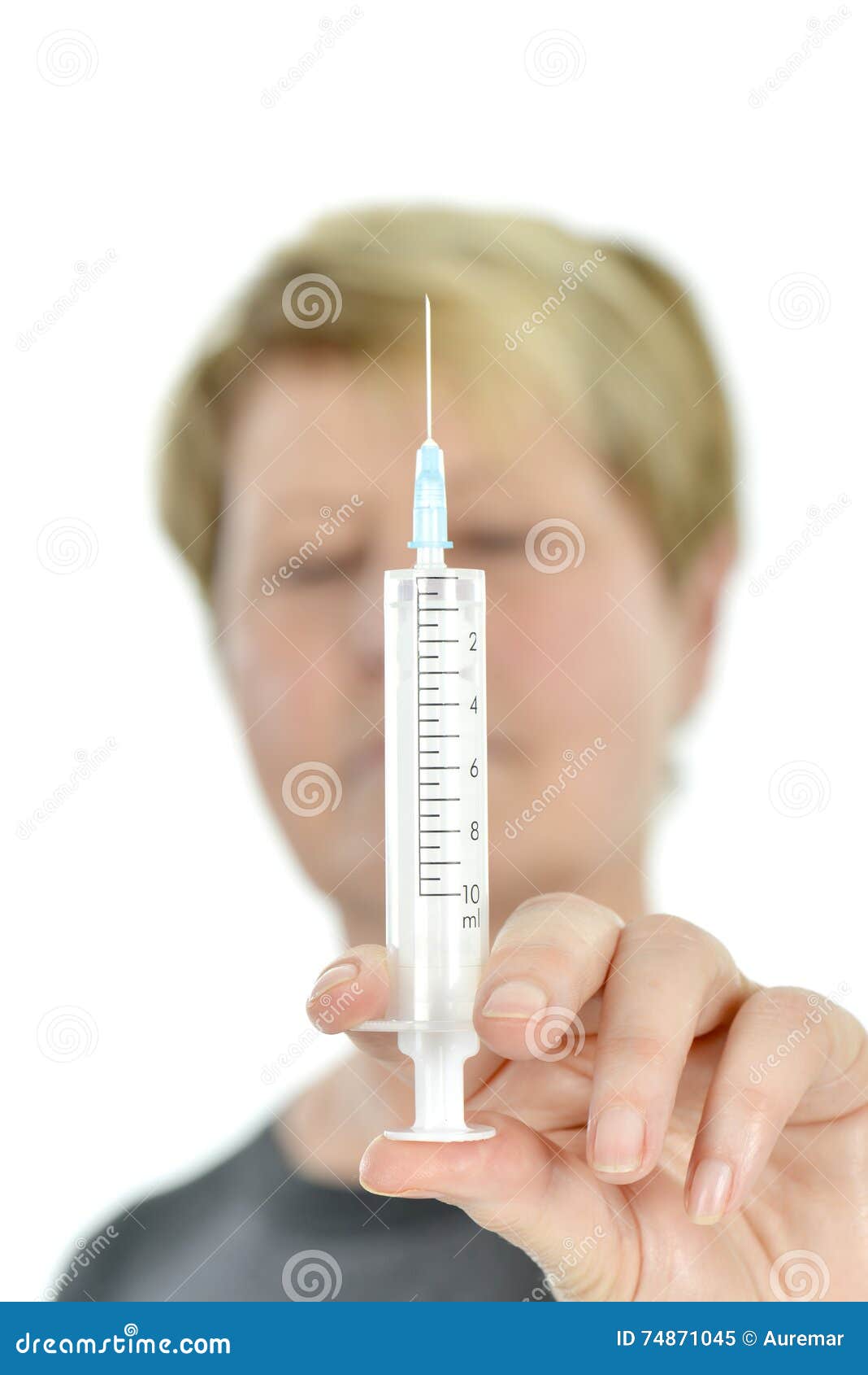 Senior Woman Holding Syringe Stock Image - Image of medicine, medical ...