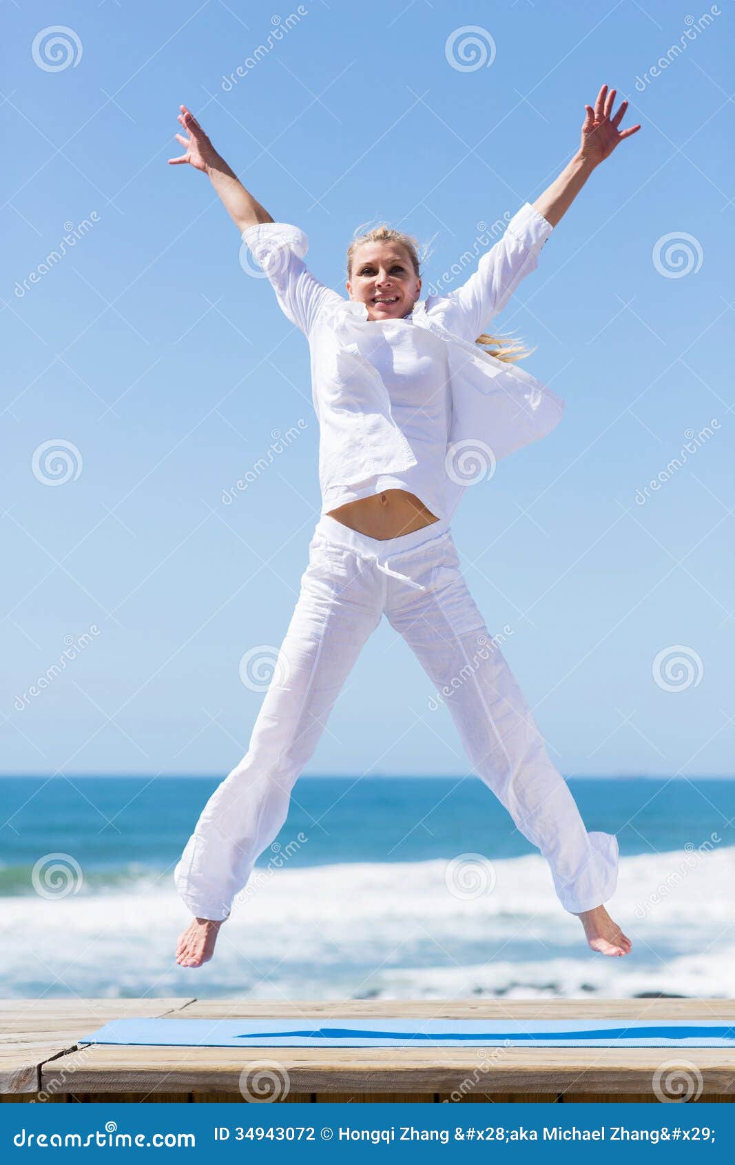 Senior woman jumping stock photo. Image of happy, healthy - 34943072