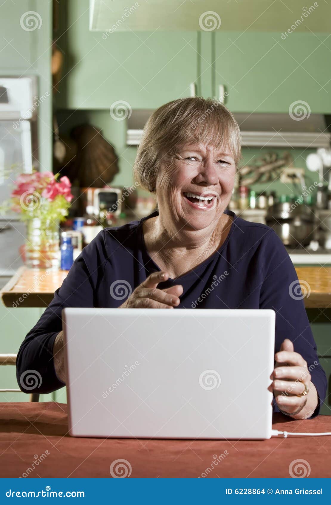 Senior Woman with a Laptop Computer Stock Photo - Image of aging ...