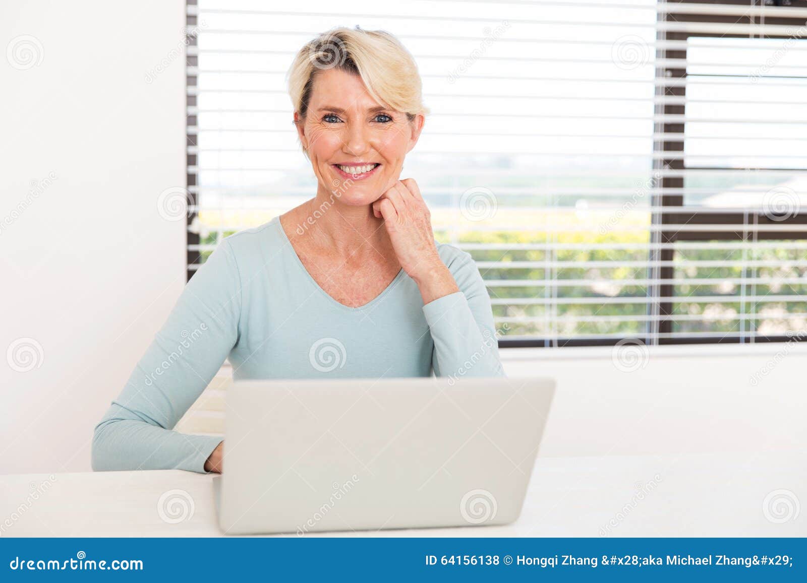 Senior Woman Laptop Computer Stock Photo - Image of lady, internet ...