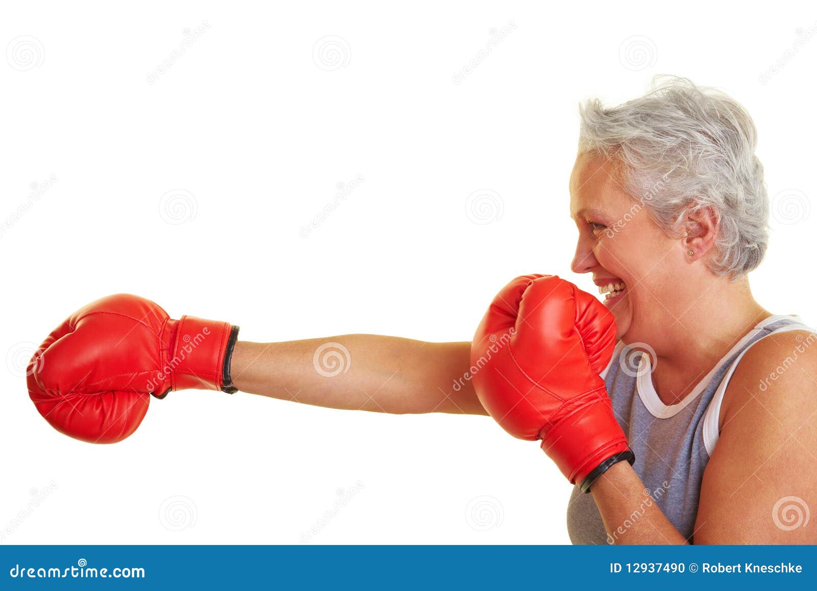 Senior Woman Learning How To Fight Stock Photo - Image of person ...