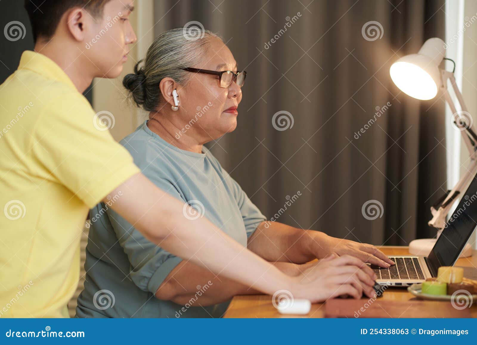 Senior Woman Learning Working on Computer Stock Image - Image of play ...