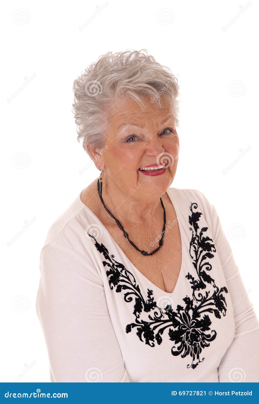 Senior Woman Looking Into Camera Smiling Stock Image Image Of Lady