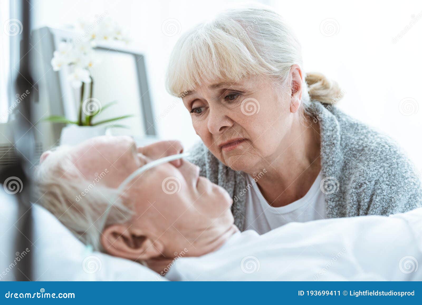 Woman In Coma, Heart Rate Falling On Ecg Monitor, Intensive Care ...