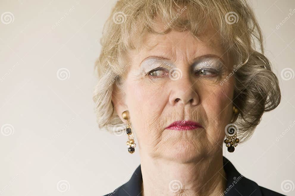 Senior Woman Looking Left stock image. Image of crazy - 4061617