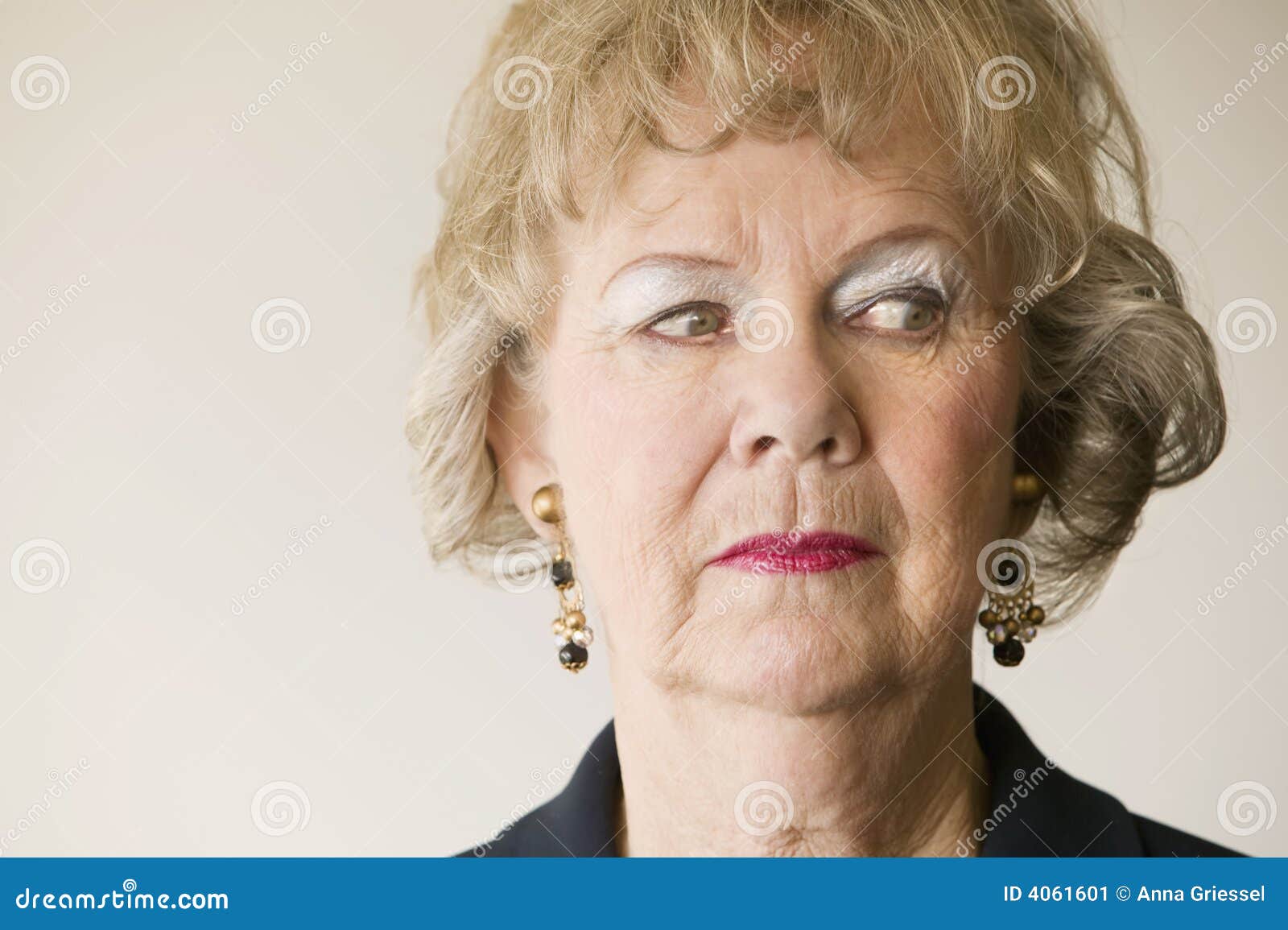 Senior Woman Looking Right stock image. Image of wrinkle - 4061601