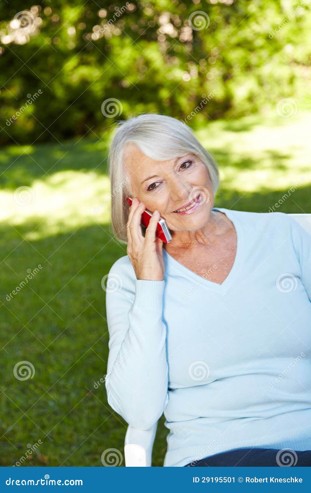 Senior Woman Making Call with Smartphone Stock Image - Image of ...