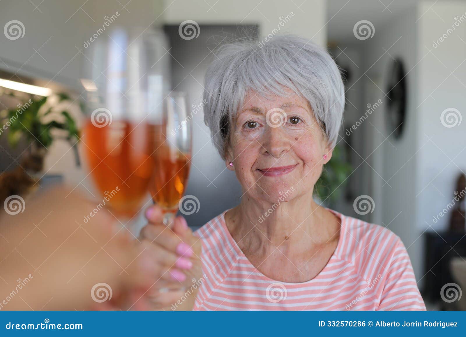 Senior Woman Making a Toast Stock Photo - Image of couple, female ...
