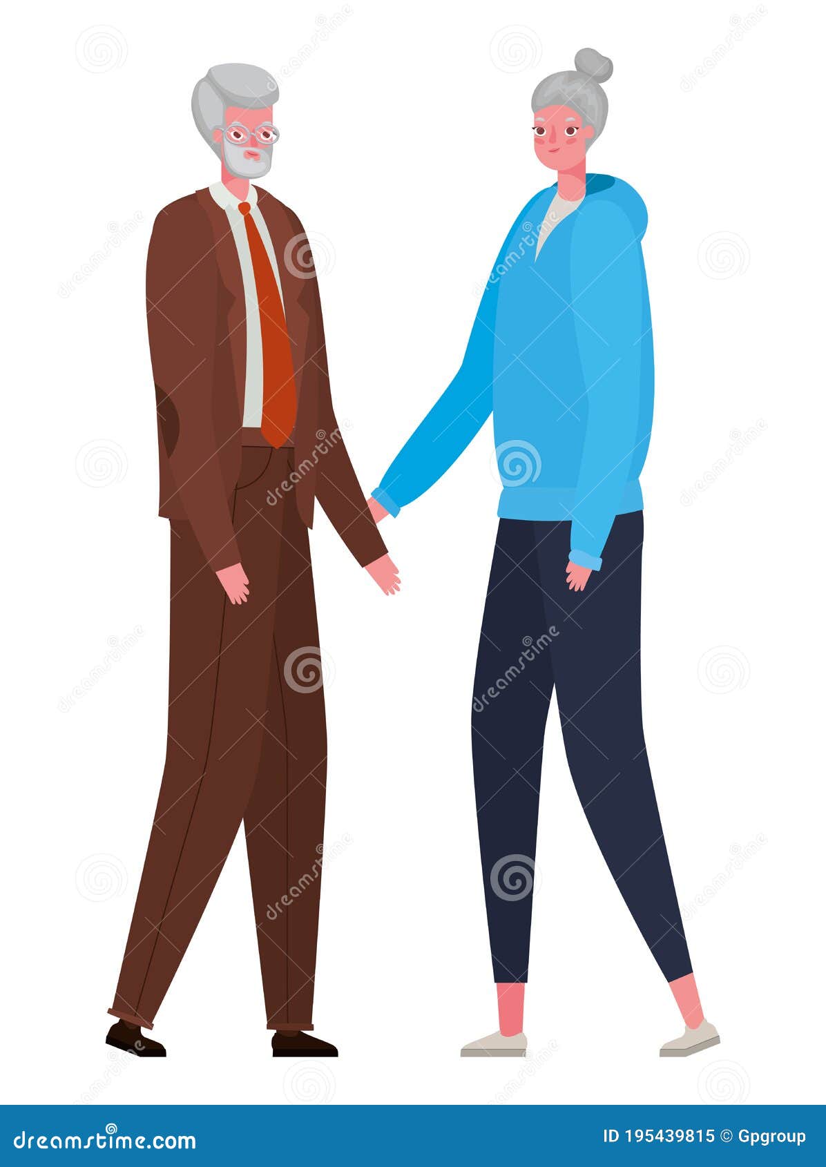 Senior Woman And Man Cartoons Vector Design Stock Vector Illustration