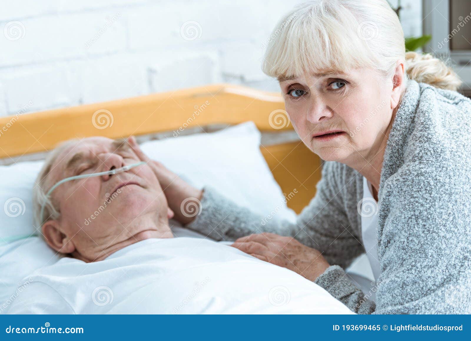 Senior Woman and Man in Coma in Clinic Stock Image - Image of clinical ...