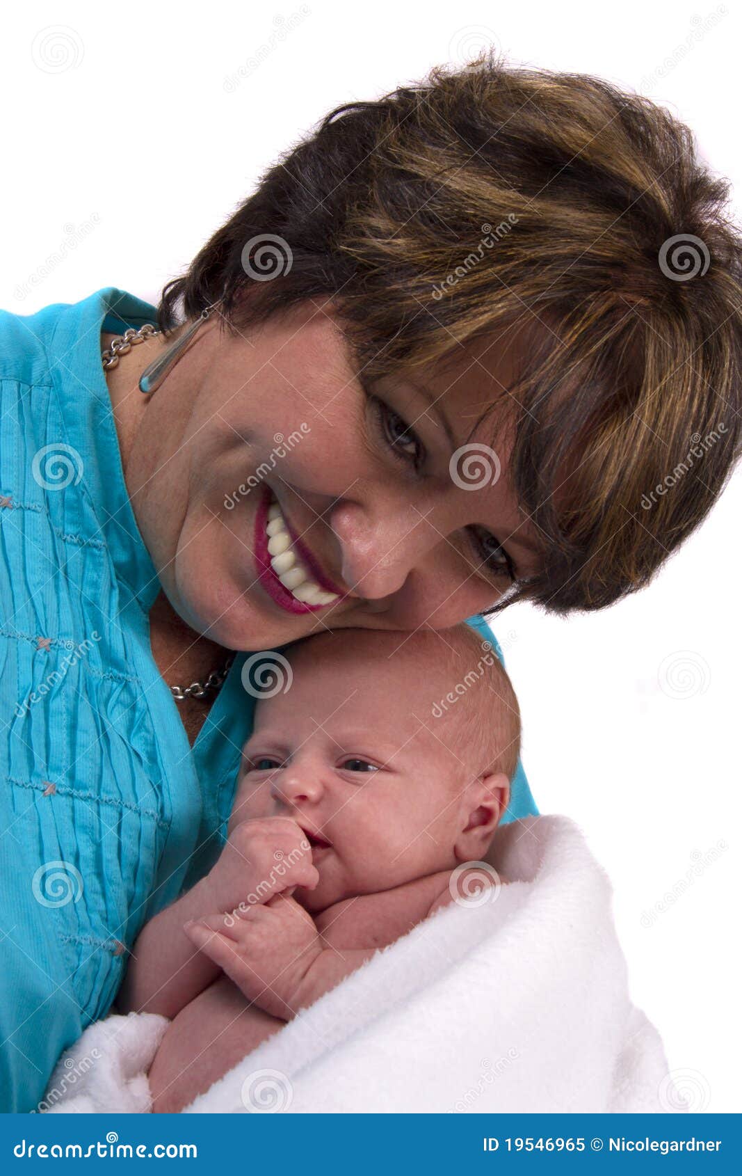 Senior Woman with a Newborn Stock Image - Image of family, newborn ...