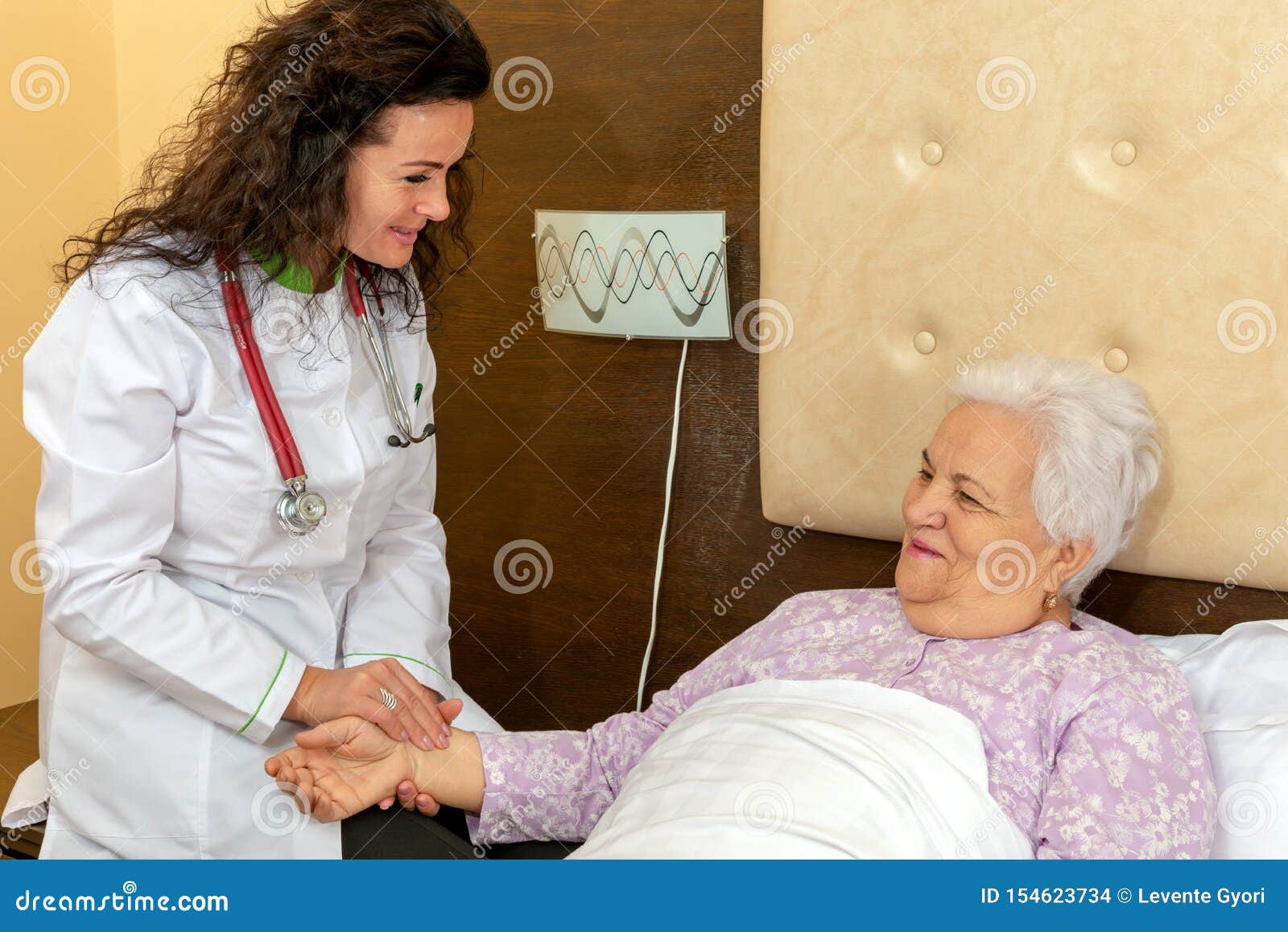 Senior Woman and Doctor Helping Stock Photo - Image of assistance ...