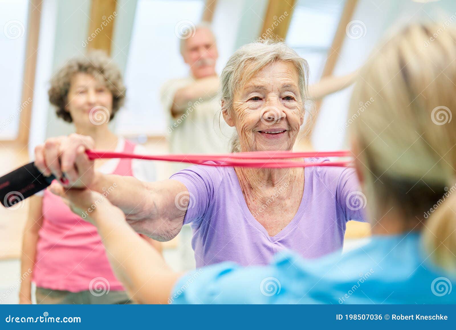 Senior Woman in Physiotherapy Class Stock Photo - Image of physical ...