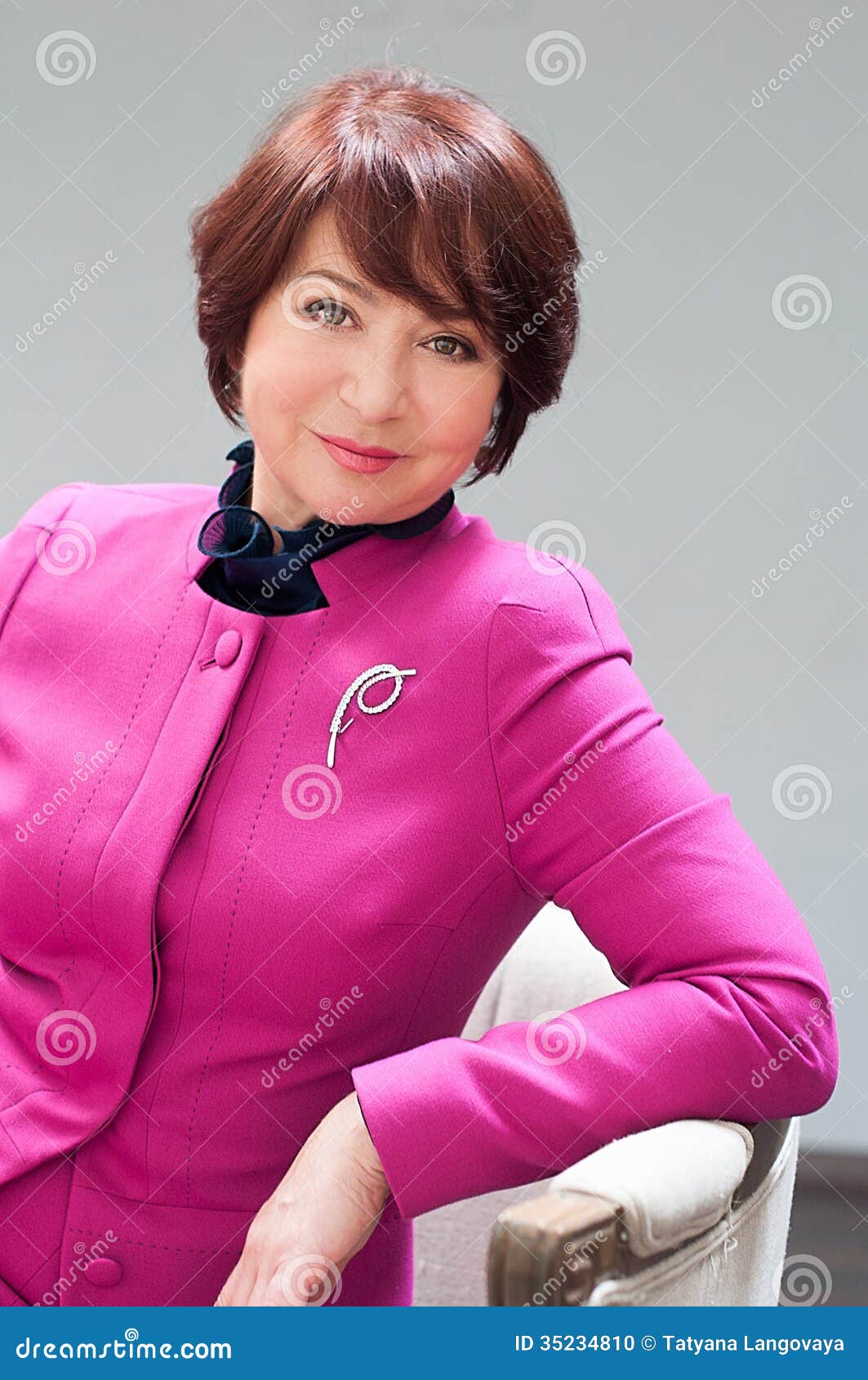 Senior Woman in a Pink Jacket Stock Photo - Image of hazel, casual ...