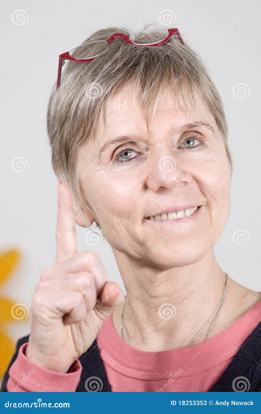 Senior woman pointing stock image. Image of caucasian - 18253353