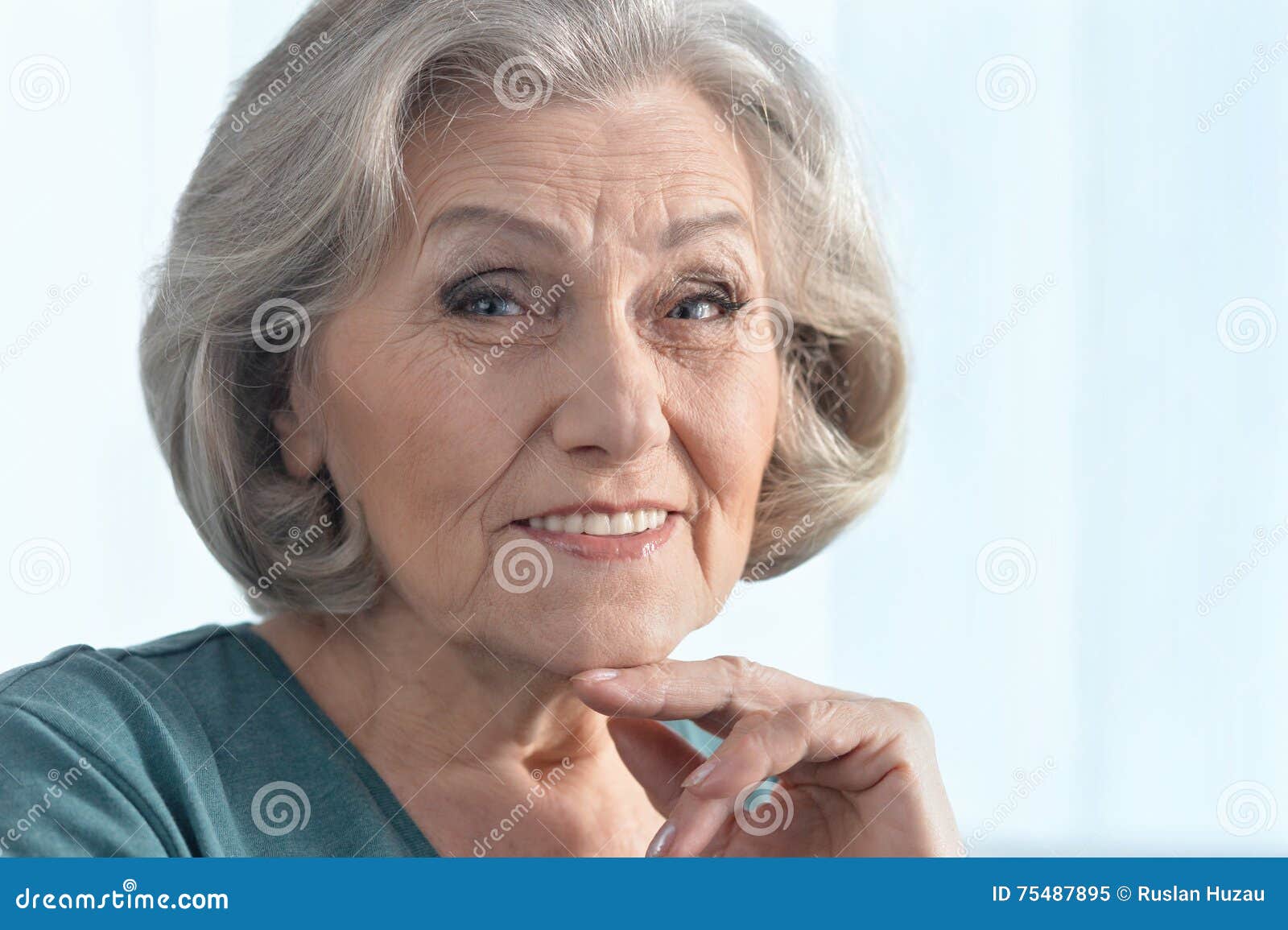 Senior Woman Portrait Stock Image Image Of Face Indoors 75487895