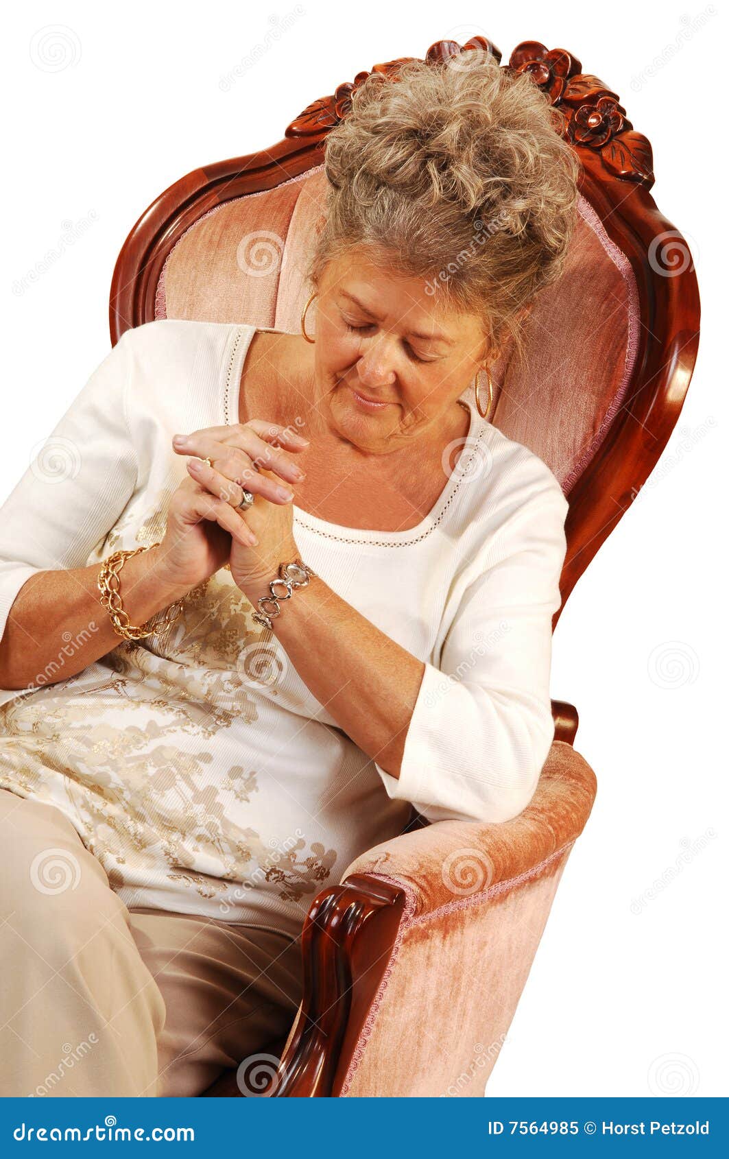 Senior woman praying. stock image. Image of senior, female - 7564985