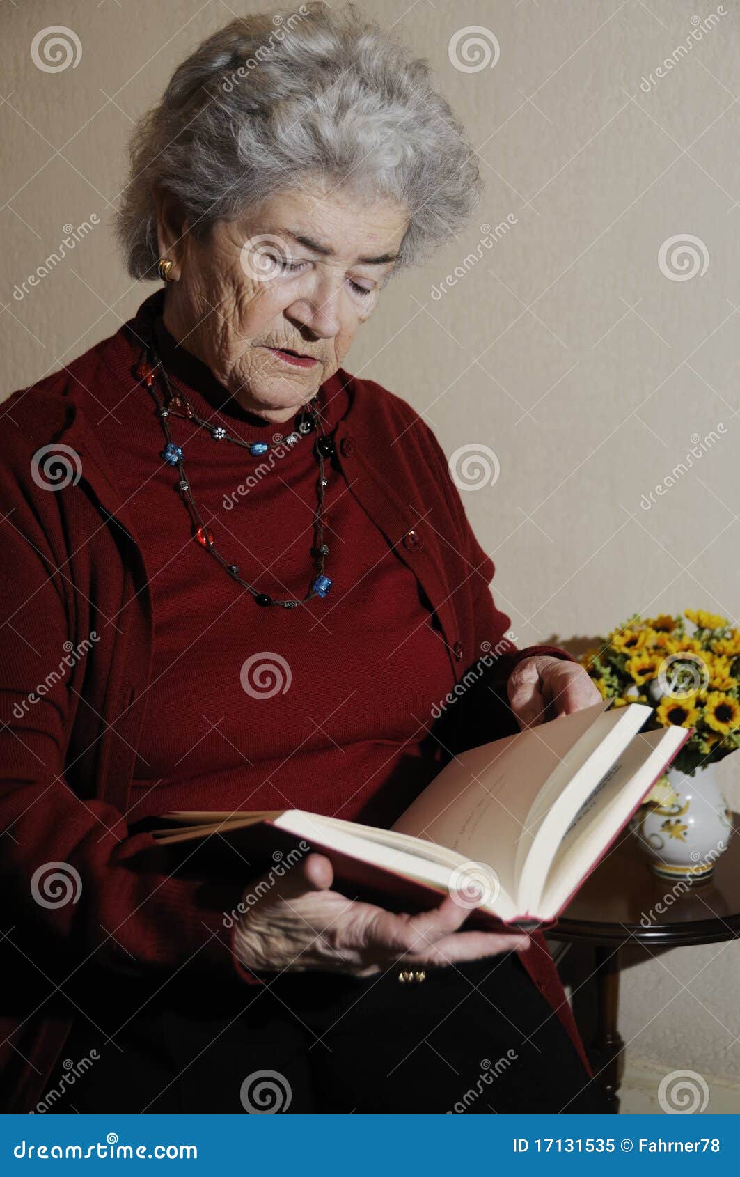 Senior woman reading book stock image. Image of people - 17131535
