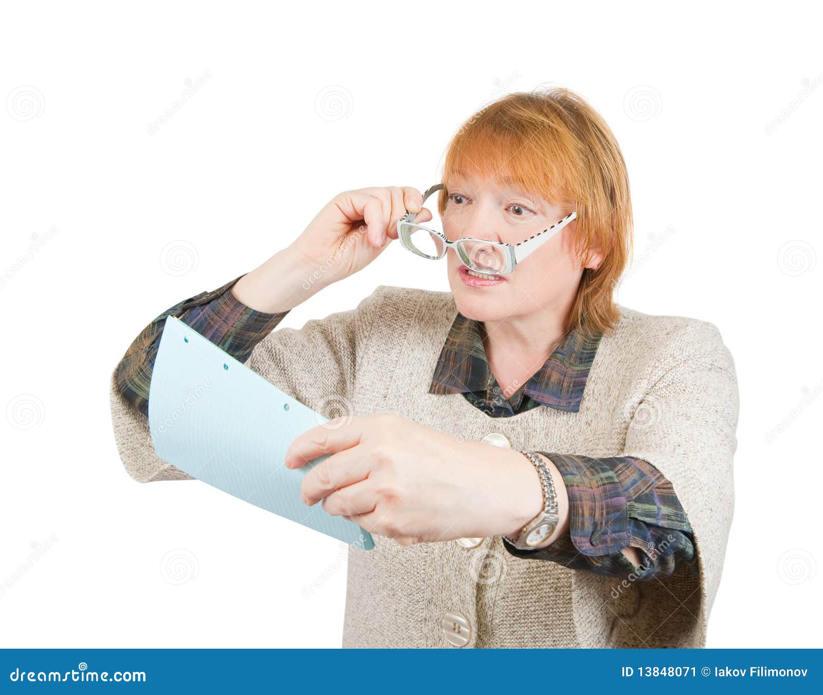 Senior Woman Reading a Paper Stock Image - Image of astonish, pensioner ...