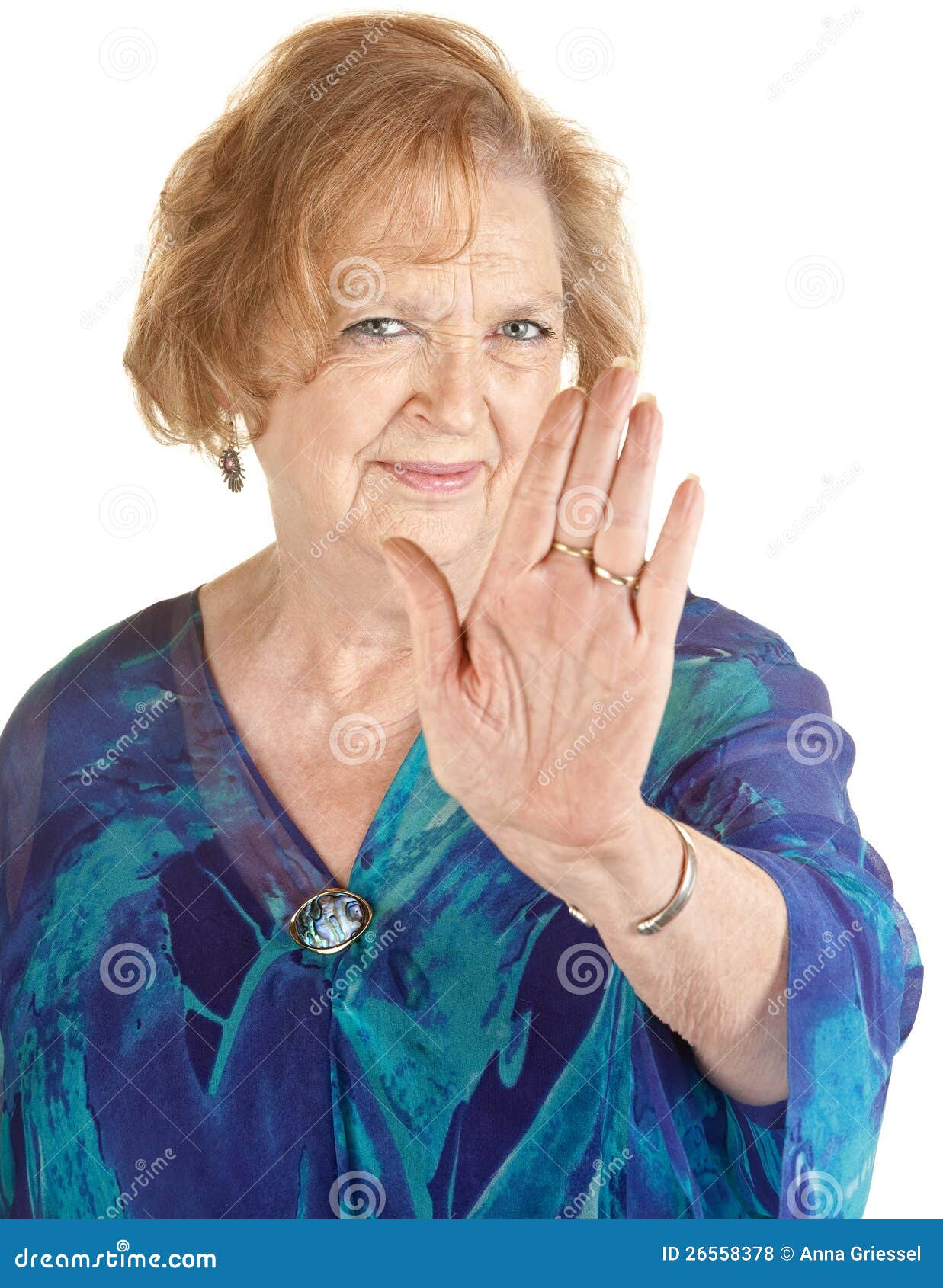 Senior Woman Refusing stock photo. Image of blue, grandmother - 26558378