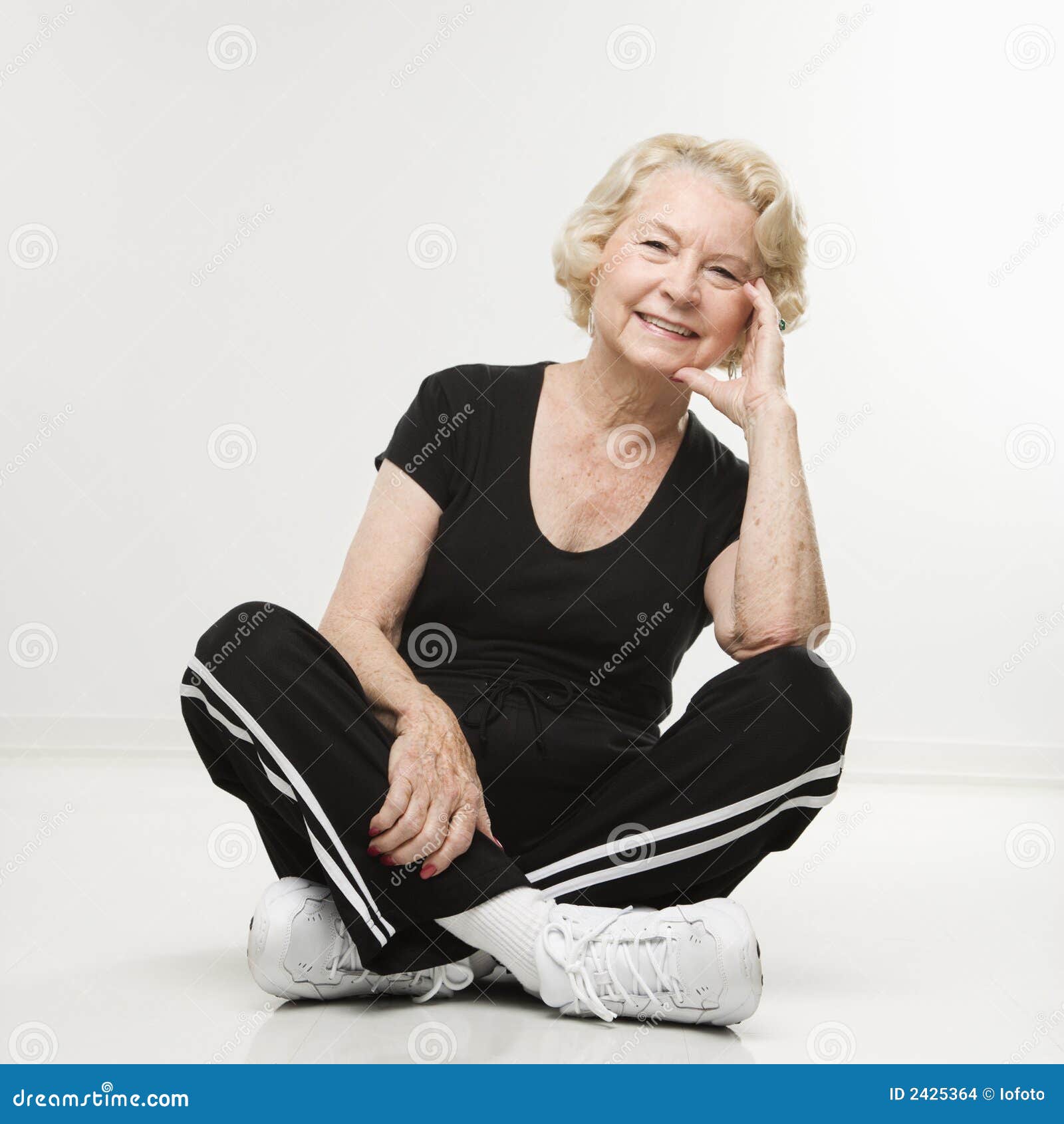 Senior woman sitting. stock photo. Image of full, mature - 2425364