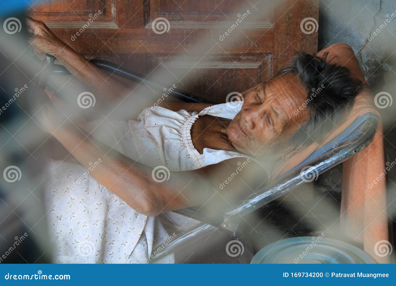 Senior Woman Sleeping Inside the House. Stock Photo - Image of senior ...