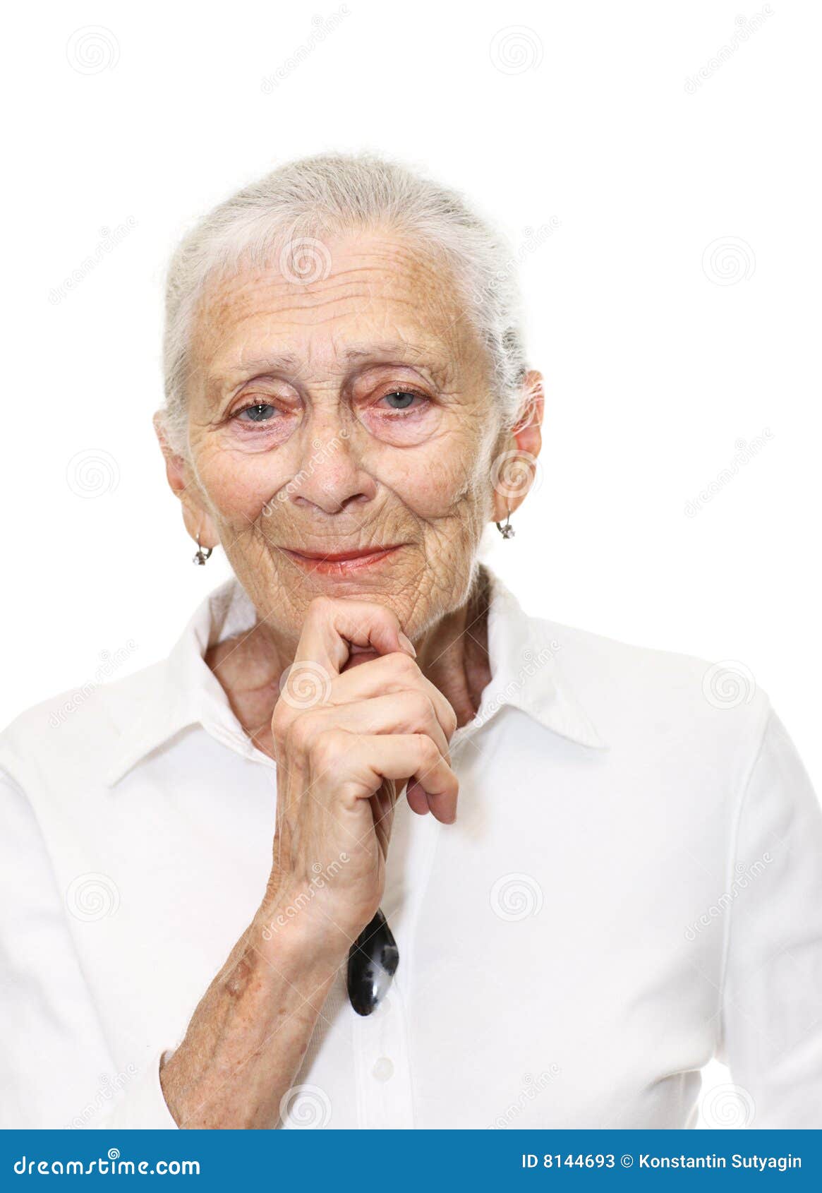 Senior woman smiling stock image. Image of beautiful, hand - 8144693