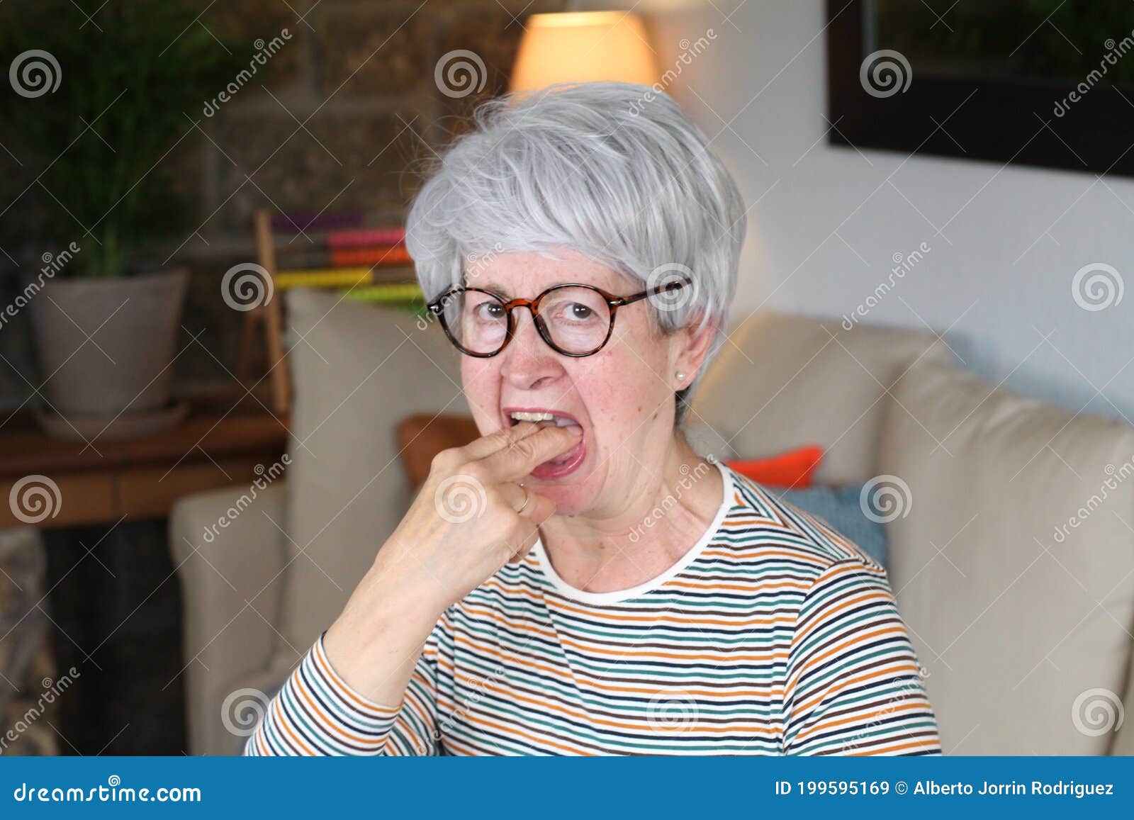 Senior Woman with Some Nausea Stock Image - Image of reaction, lady ...