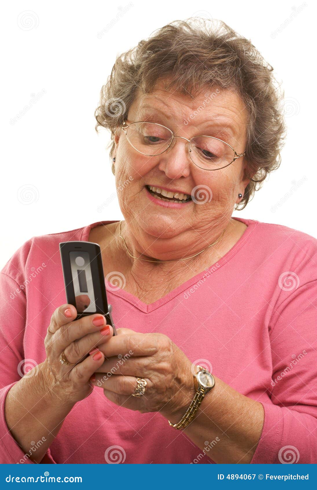 Senior Woman Texting on Cell Phone Stock Image - Image of businesswoman ...