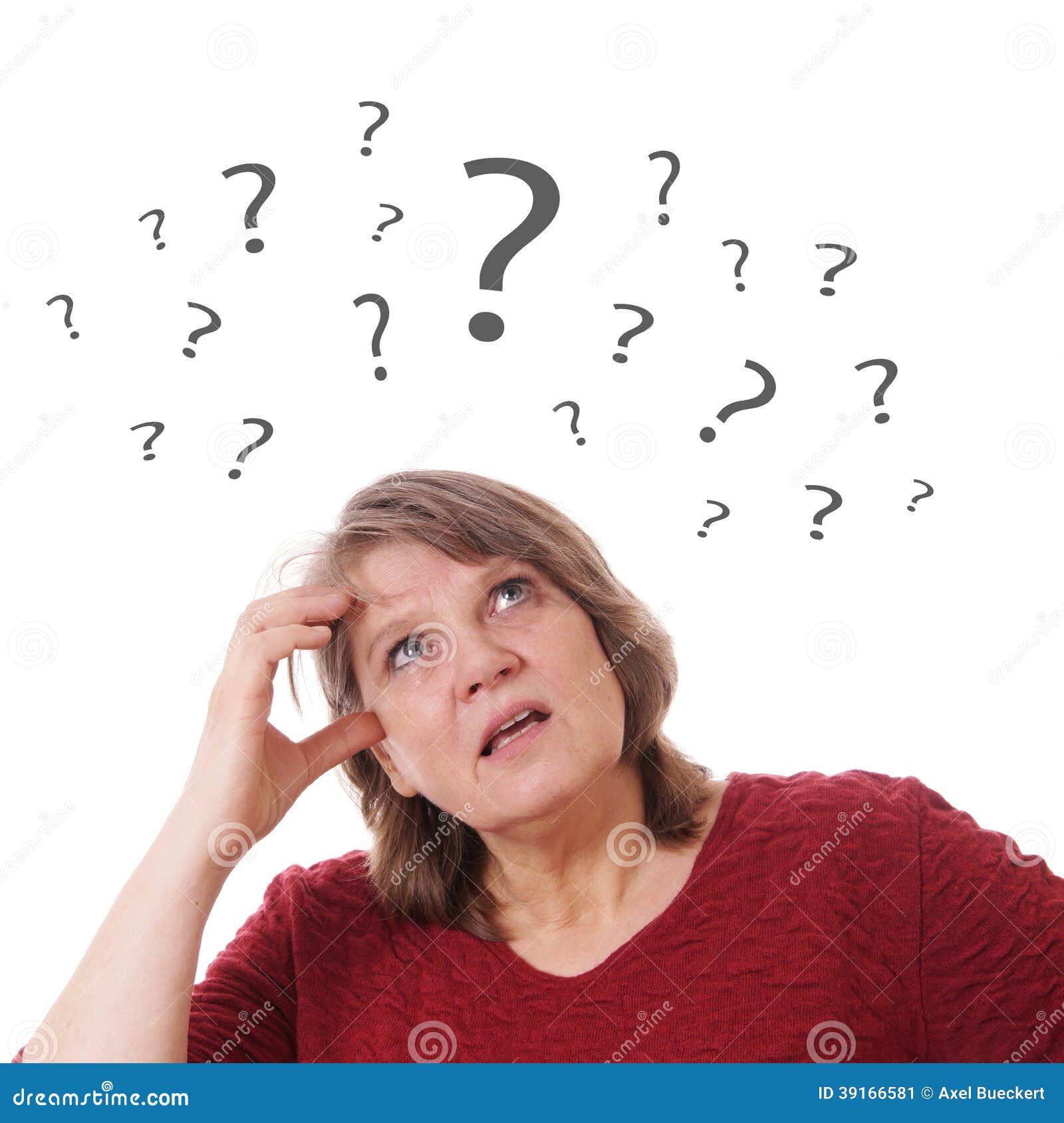 Senior woman thinking stock image. Image of isolated - 39166581