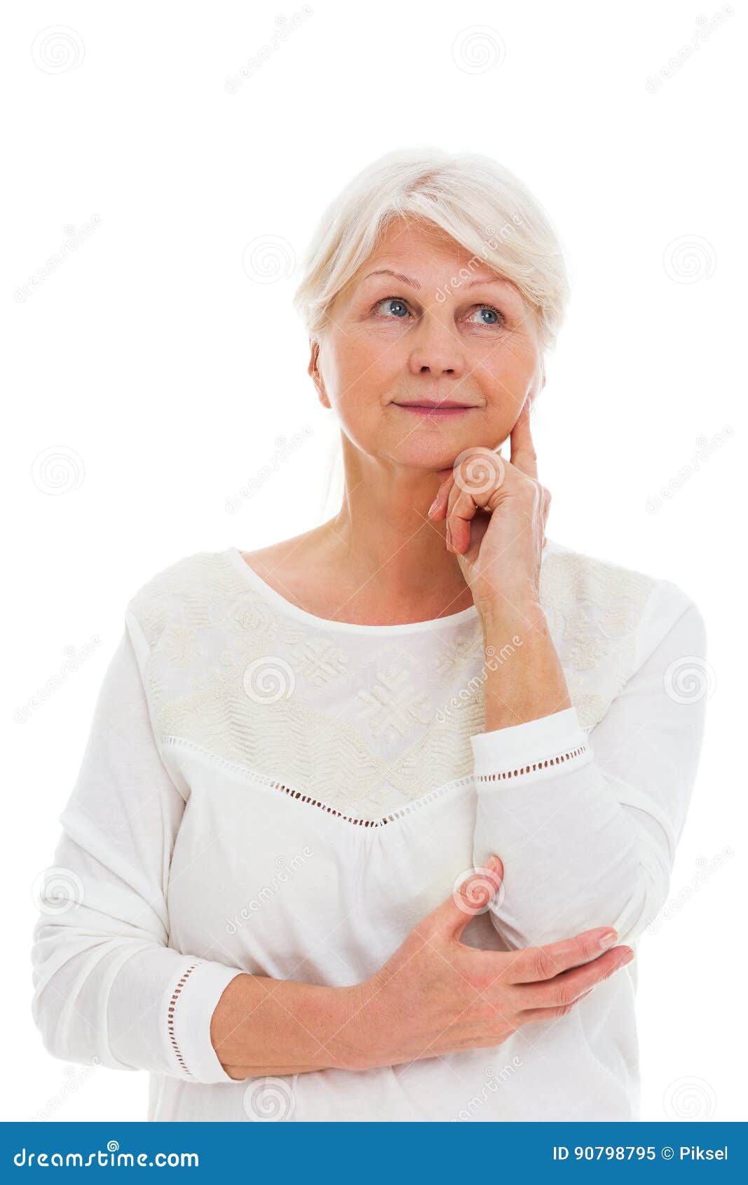 Senior woman thinking stock image. Image of caucasian - 90798795