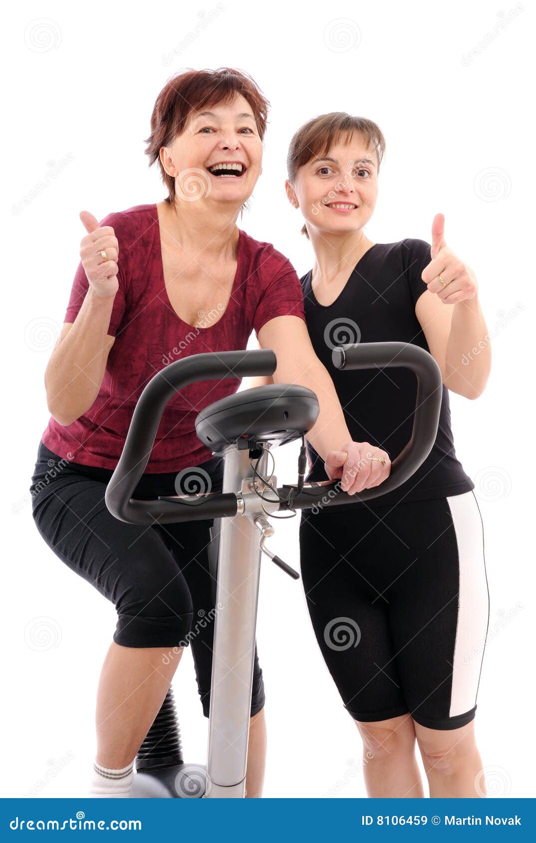 Senior woman with trainer stock image. Image of mature - 8106459