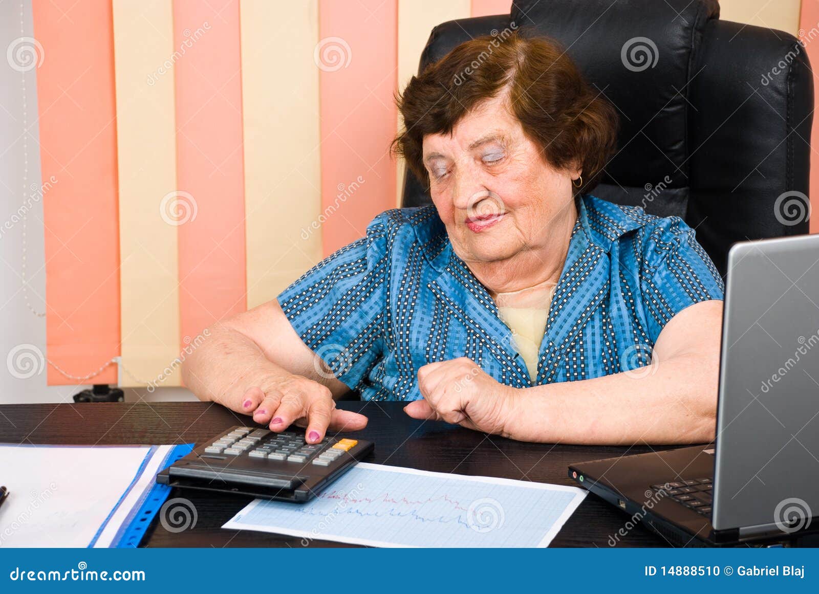 Senior Woman Using Calculator Stock Photo - Image of graphics, graph ...