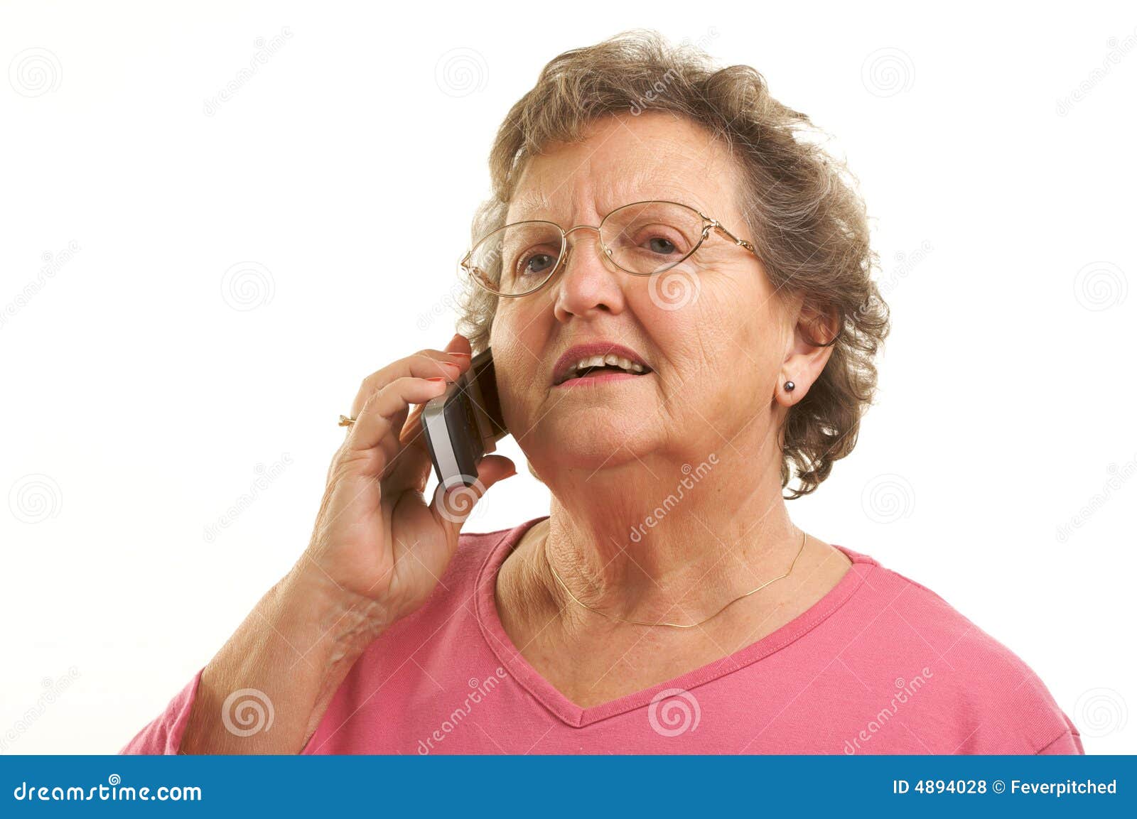 Senior Woman Using Cell Phone Stock Photo - Image of mature, happy: 4894028