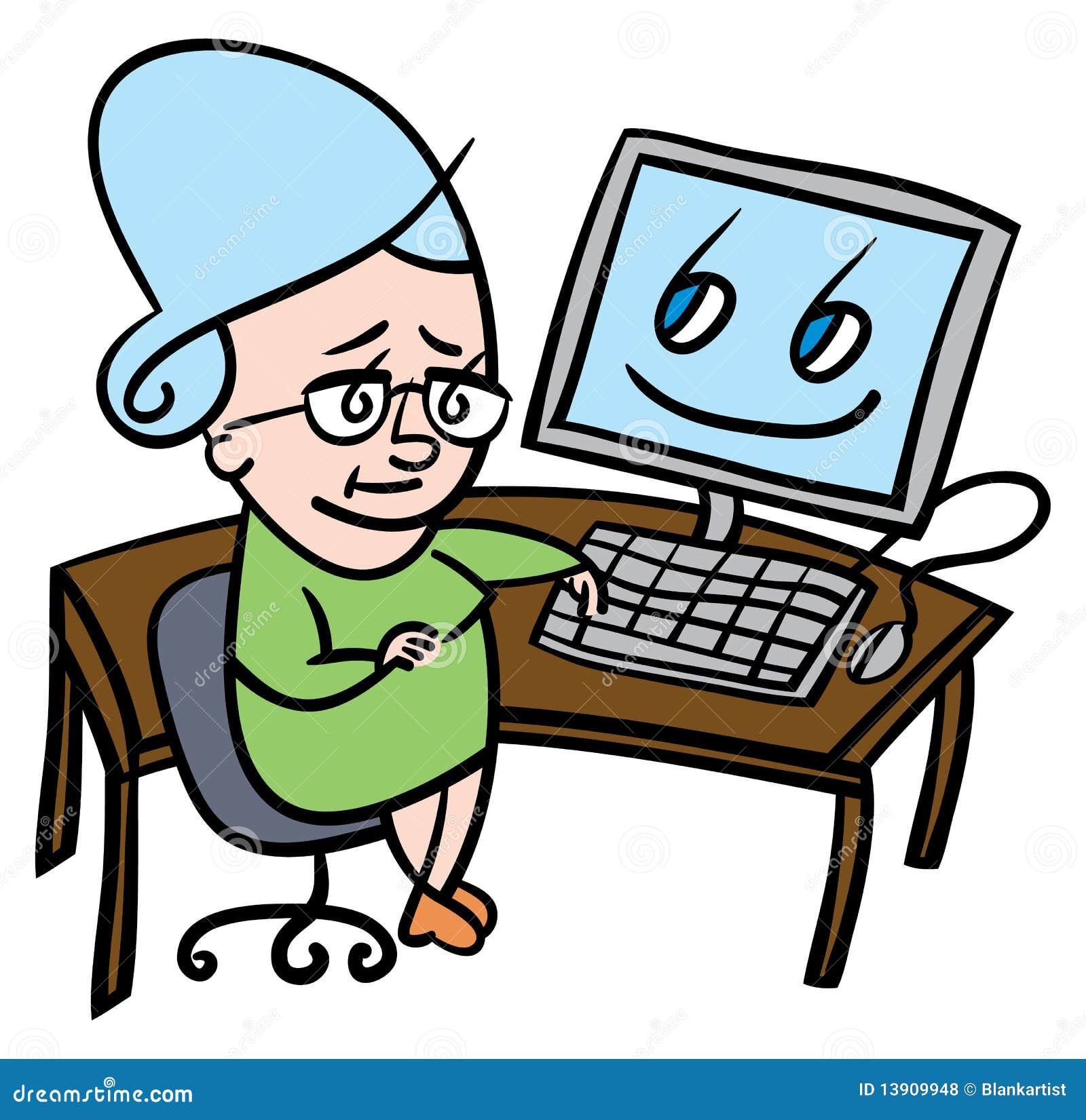 Senior Woman Using Computer Stock Vector - Illustration of screen ... Senior Woman Using Computer Stock Vector - Illustration of screen ...