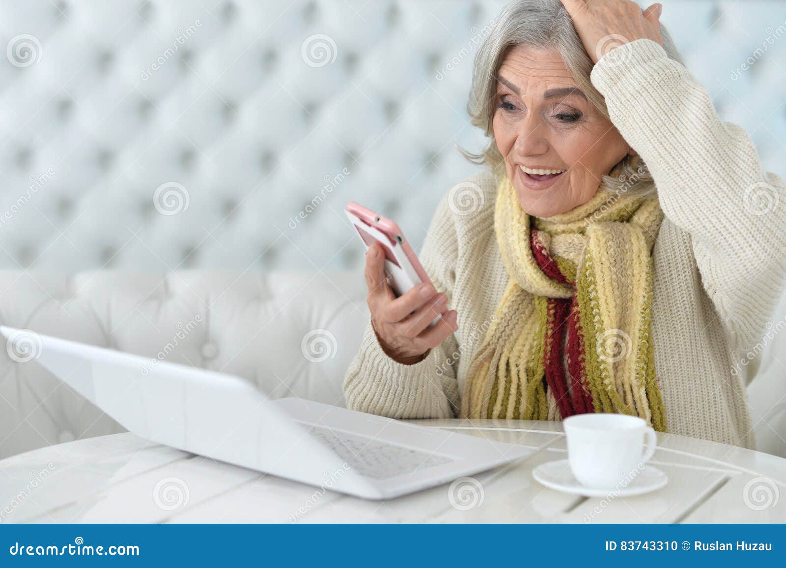 Senior Woman Using Computer Stock Photo - Image of face, mature: 83743310